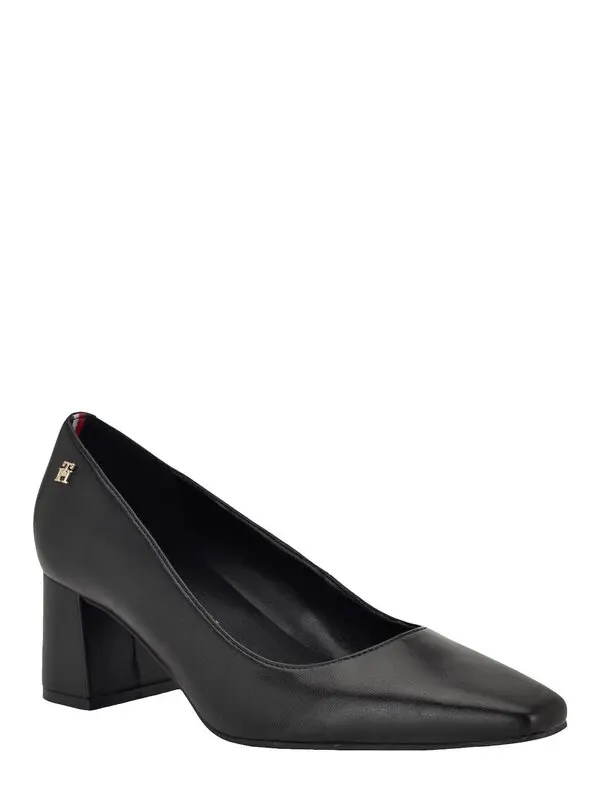 Tommy Hilfiger Block Heel Pump - Black