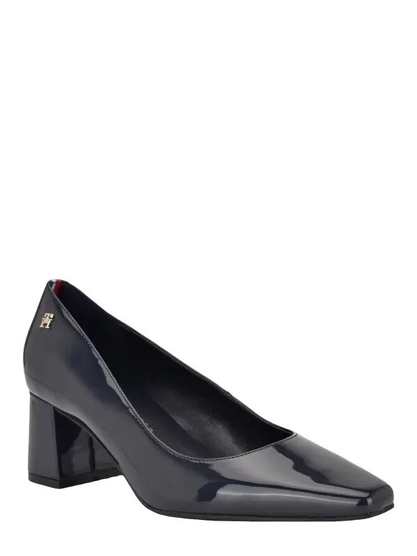 Tommy Hilfiger Block Heel Pump - Dark Blue