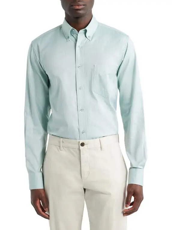 ROFFE ACCESSORIES Eagle Regular Fit Light Cotton Button-down Oxford Shirt - Green