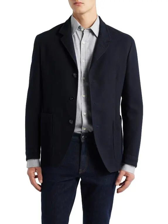 Canali Nuvola Regular Fit Sport Coat - Navy
