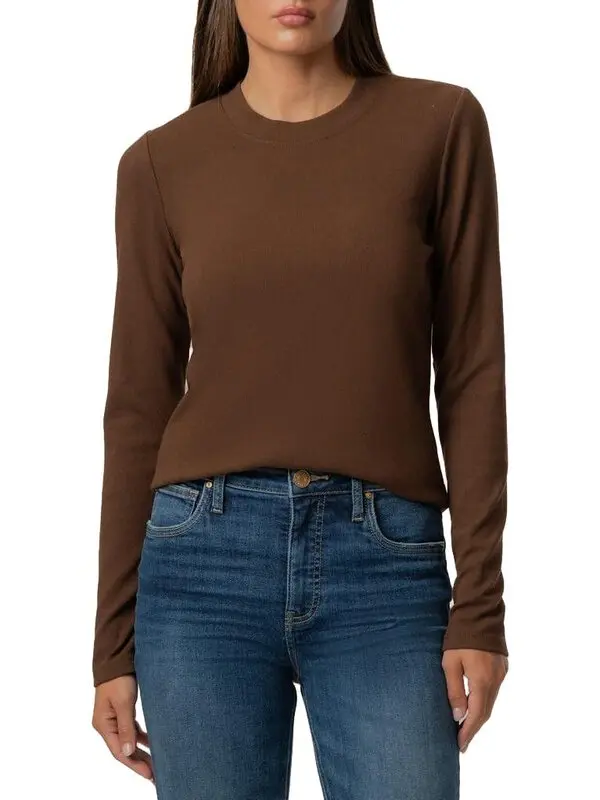 Kut From The Kloth Noelie Rib Top - Chocolate