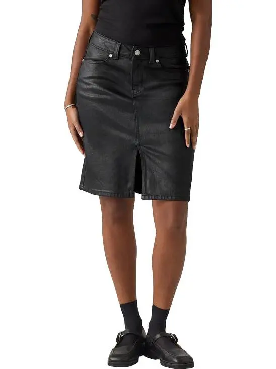 LEVI'S Coated Stretch Denim Midi Skirt - Prize Fighter