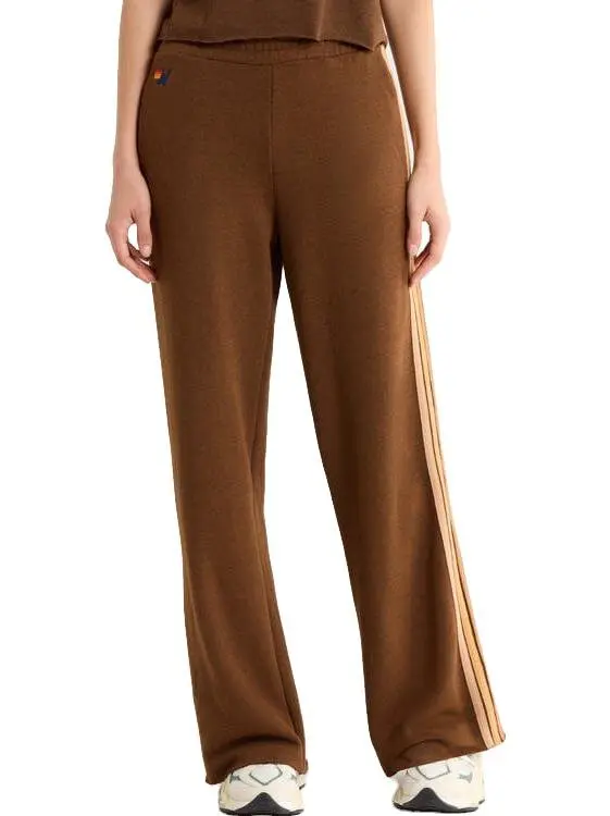 Aviator Nation 5-stripe Wide Leg Sweatpants - Chocolate/espresso