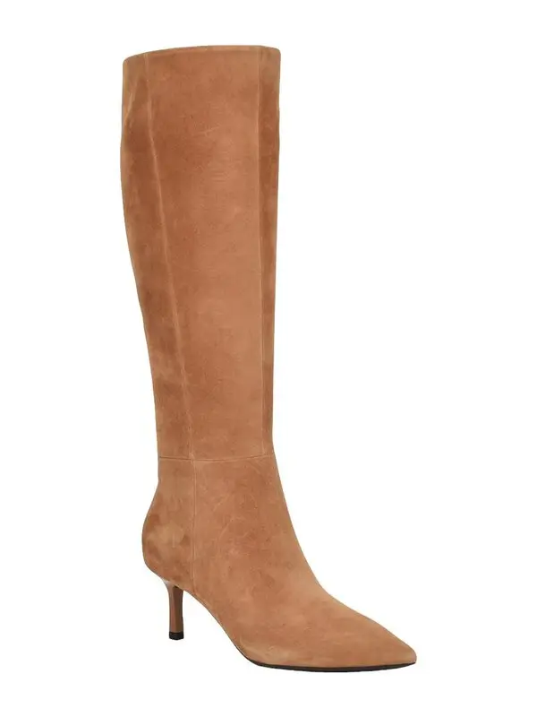 Nine West Kimdee Knee High Boots - Dark Natural