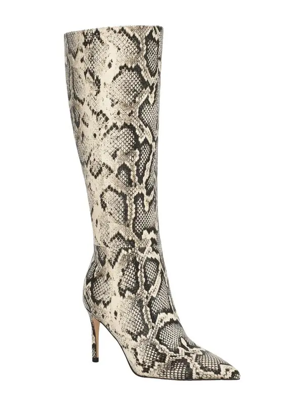 Nine West Pointed Toe Knee High Boots - Light Natural