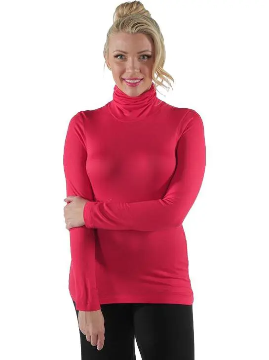24SEVEN COMFORT APPAREL Classic Long Sleeve Turtleneck - Red