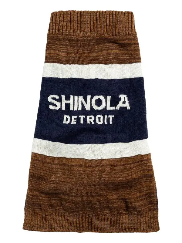 Shinola Logo Jacquard Dog Sweater - Brown