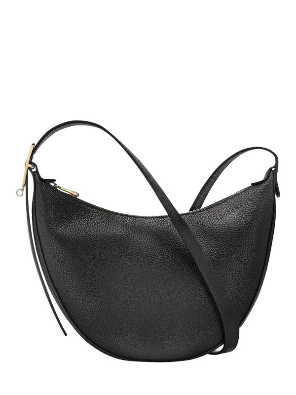Longchamp Le Foulonne Small Leather Crossbody Bag - Black