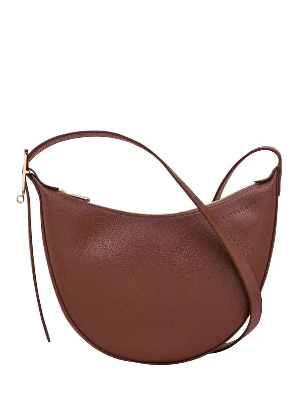Longchamp Le Foulonne Small Leather Crossbody Bag - Coffee