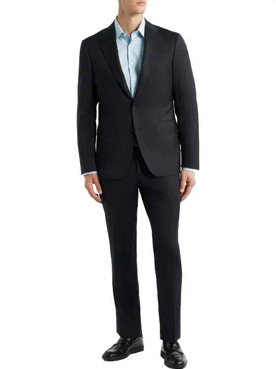 Canali Capri Trim Fit Glen Check Wool Suit - Black