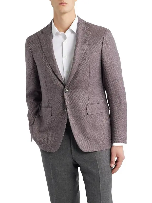 Canali Kei Trim Fit Birdseye Cashmere & Silk Sport Coat - Pink