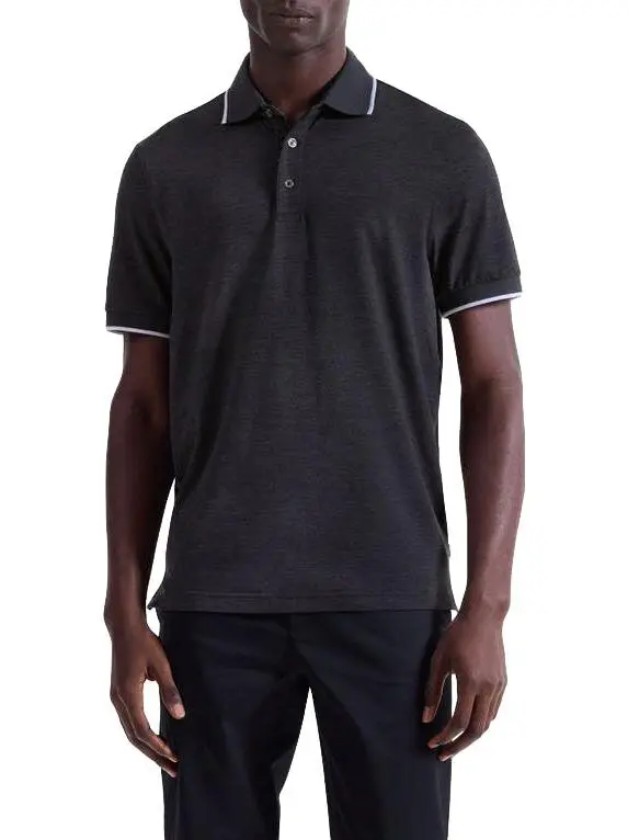 Bugatchi Three-button Performance Polo - Black