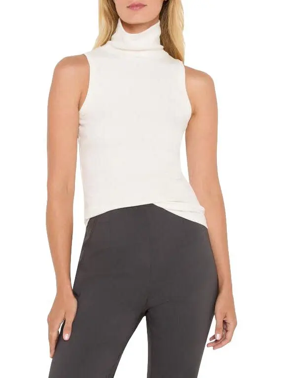 NIC+ZOE Sleeveless Ribbed Knit Turtleneck Top - Classic Cream