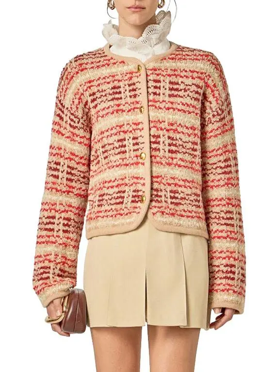 English Factory Textured Stripe Wool-blend Jacket - Tan Multi