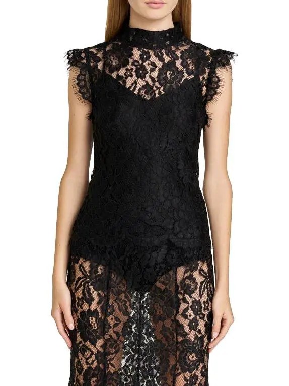 WAYF Cosette Lace Top - Black