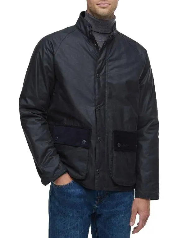 Barbour Cordhill Waxed Cotton Jacket - Navy