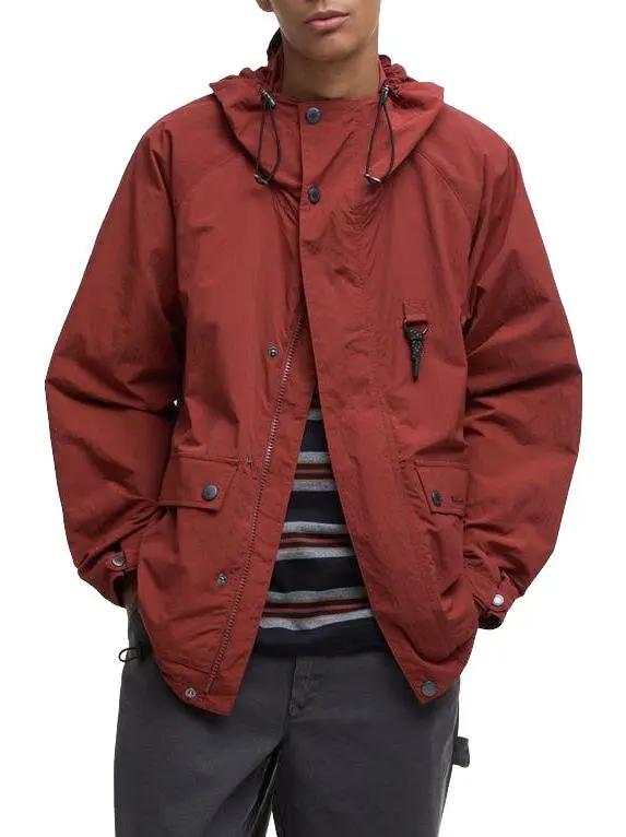 Barbour Hooded Waterproof Jacket - Fired Brick