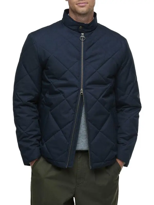 Barbour Quilted Zip-front Jacket - Navy