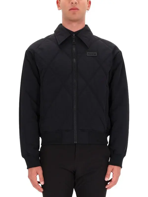 Versace Zip-up Quilted Jacket - Black