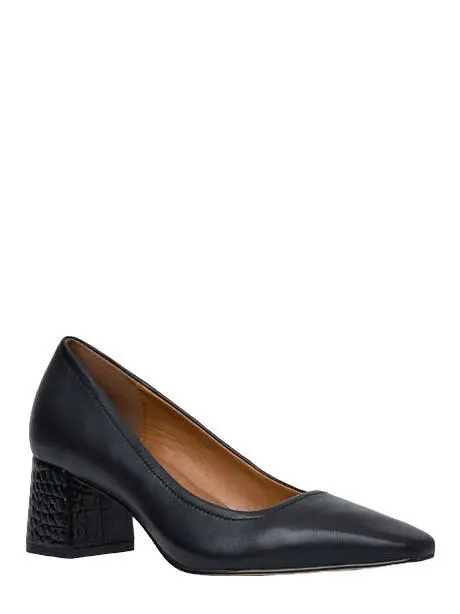 Andre Assous Amelia Leather Block Heel Pump - Black