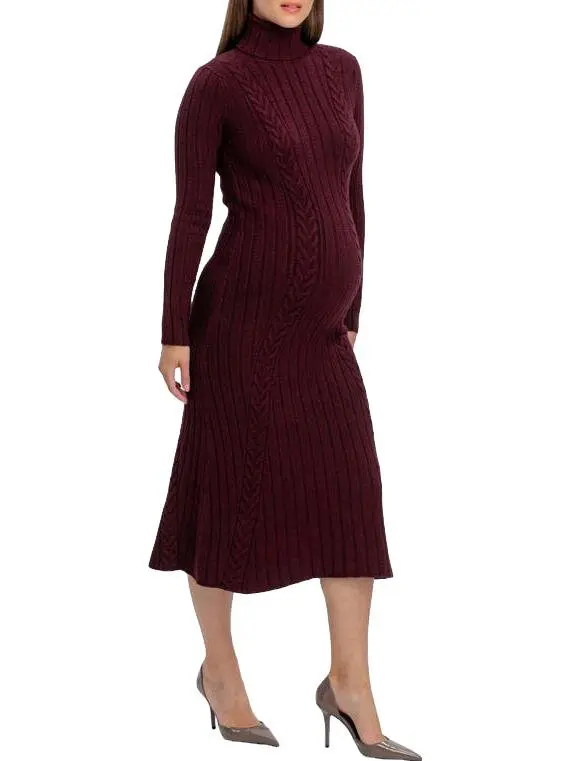 PIETRO BRUNELLI Perla Maternity Sweater Dress - Cherry Lacquer