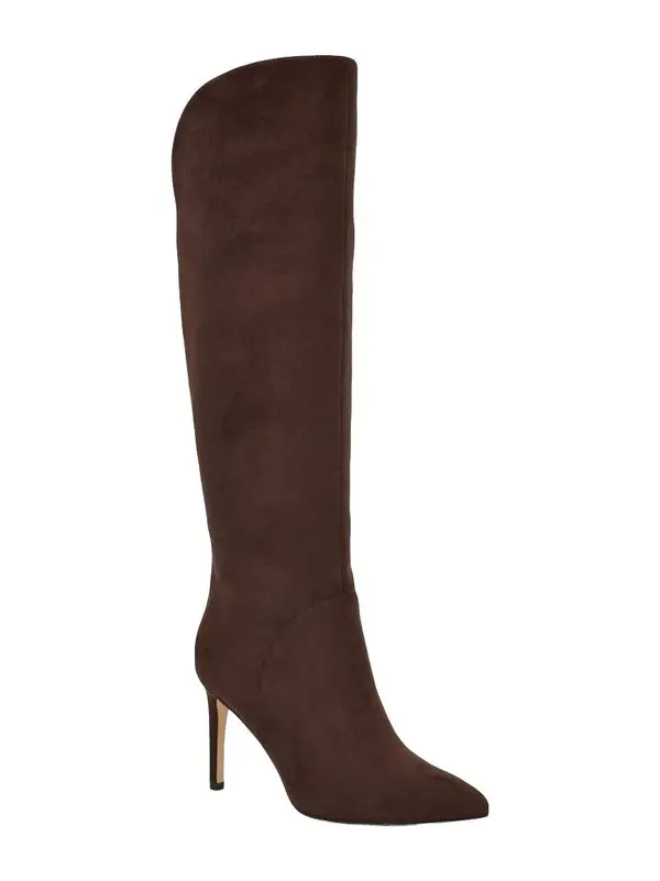 Nine West Razla Pointed Toe Boots - Dark Brown
