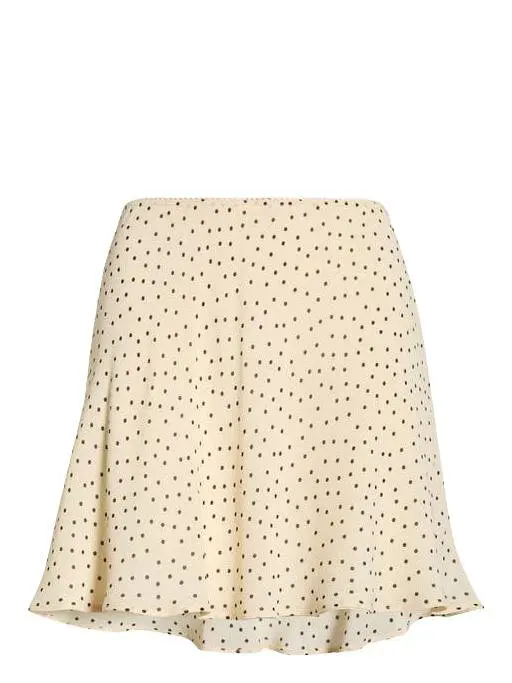 REFORMATION Brandy Dot Mini Skirt - Salt And Pepper