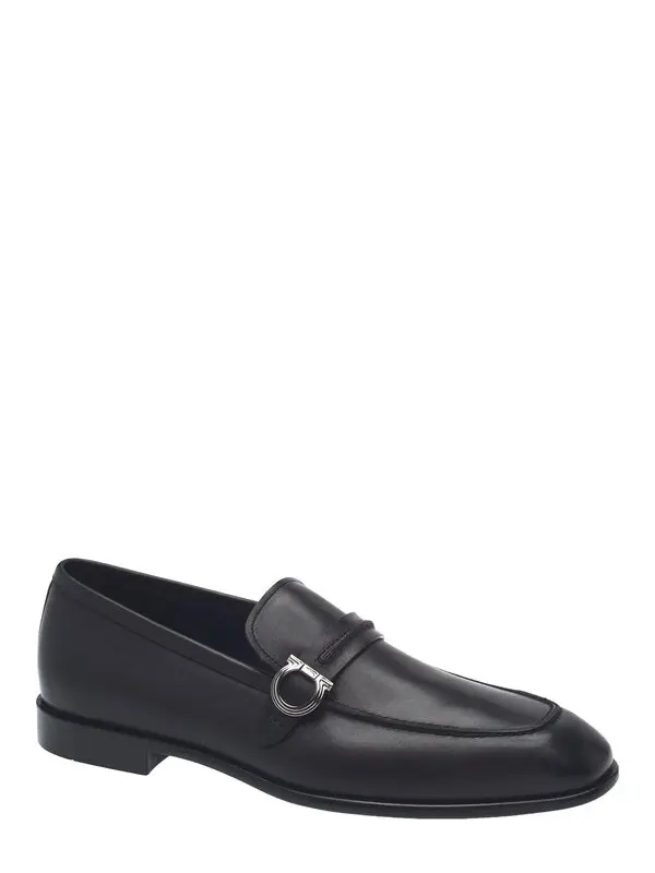 FERRAGAMO Terence Apron Toe Loafer - Nero Nero Nero