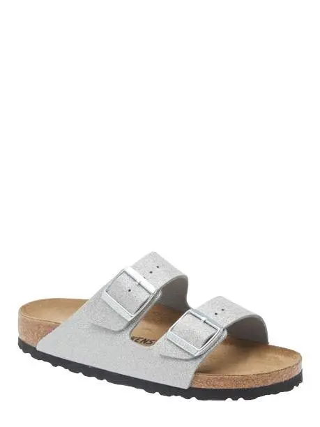BIRKENSTOCK Arizona Slide Sandal - Glitter Silver