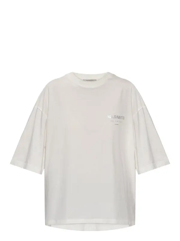 ALLSAINTS Oversized T-shirt With Metallic Logo - White