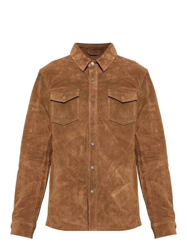 ALLSAINTS Sully Suede Shirt Jacket - Brown