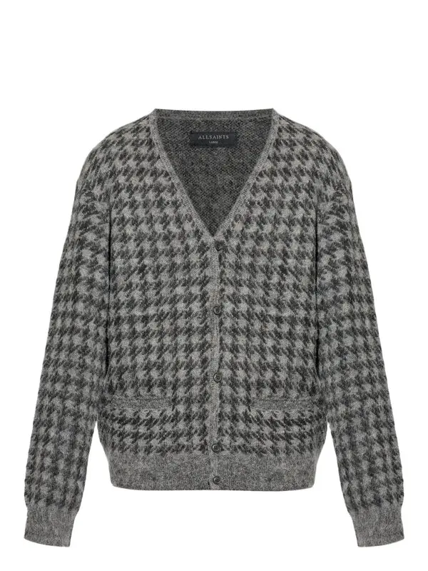 ALLSAINTS Houndstooth Cardigan - Grey