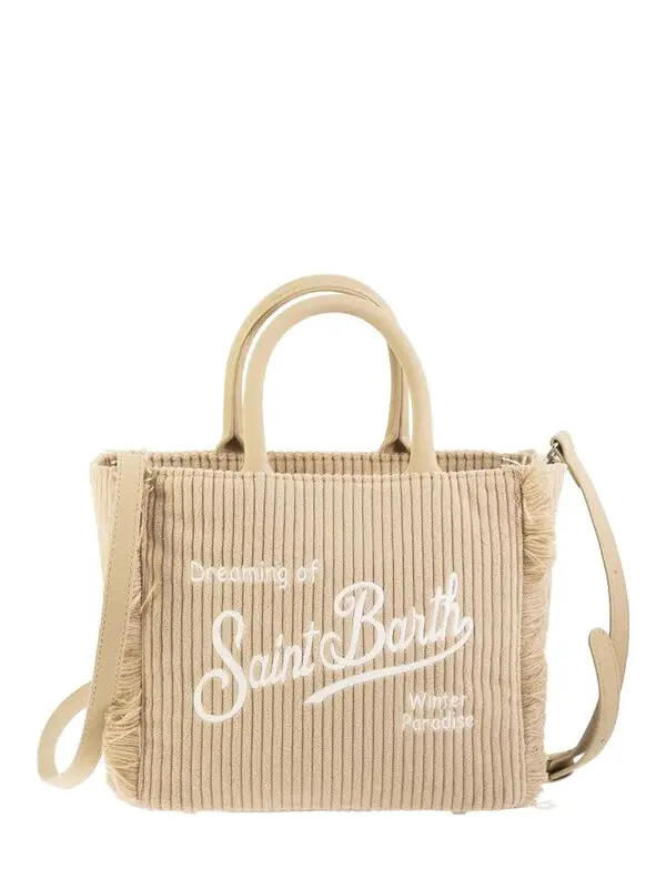 MC2 SAINT BARTH Vanity Mini Corduroy Bag - Beige