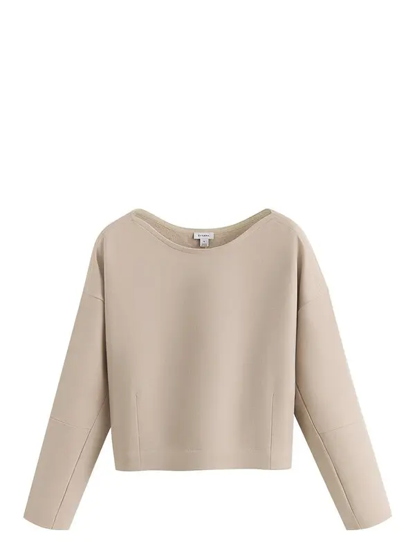 Cuyana Fleece Cinched Top - Stone