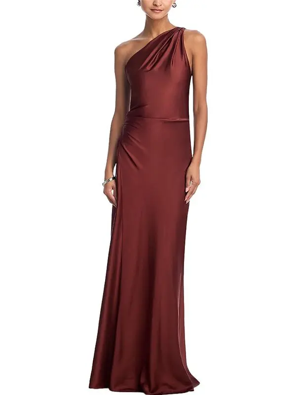 A.L.C. Aster One Shoulder Gown - Black Cherry
