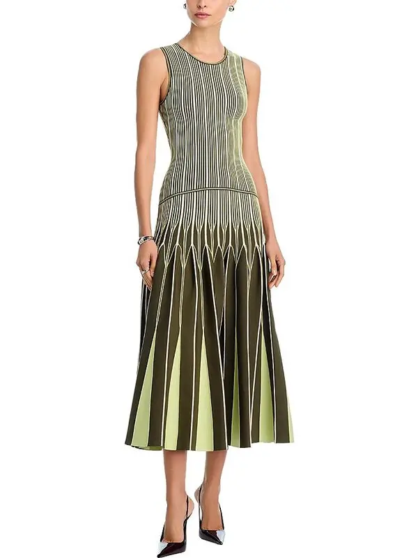 Simkhai Oaklen Knit Midi Dress - Pine Multi