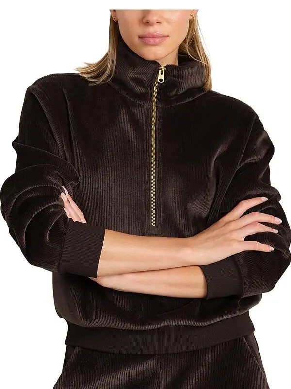 RHONE Plush Half Zip Sweatshirt - Dark Espresso