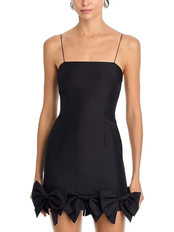 LoveShackFancy Kennedi Bow Mini Dress - Black