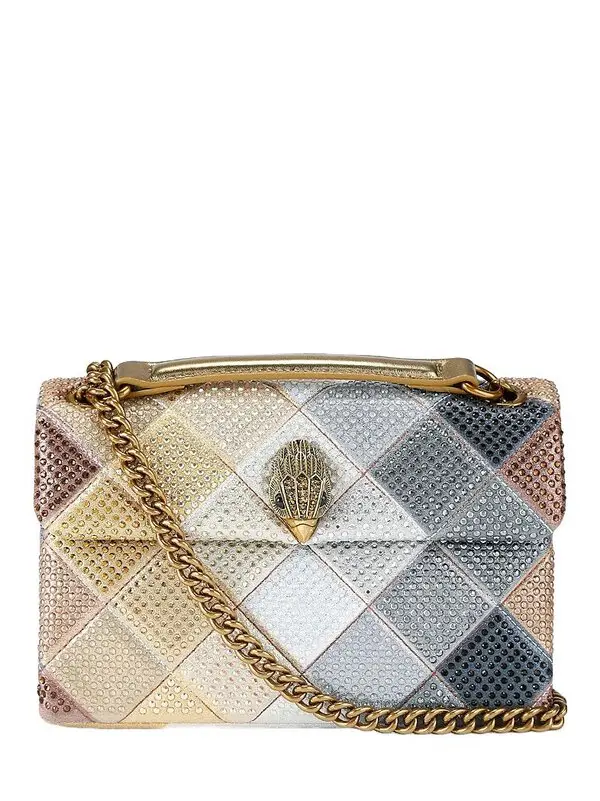 Kurt Geiger Kensington Medium Patchwork Crossbody - Open Grey