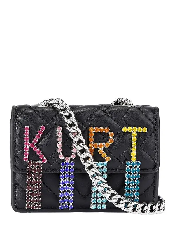 Kurt Geiger Kensington Micro Crystal Kurt Crossbody - Charcoal
