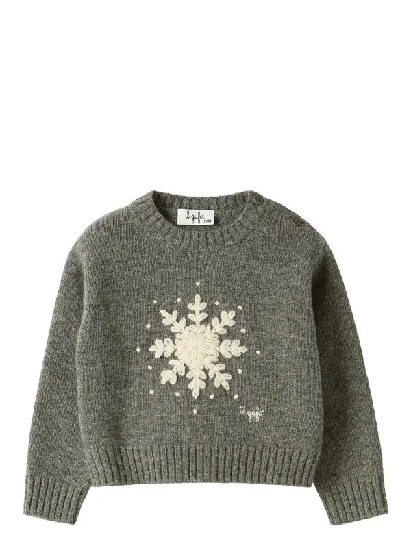 IL GUFO Wool Sweater With Snowflake Motif - Grey