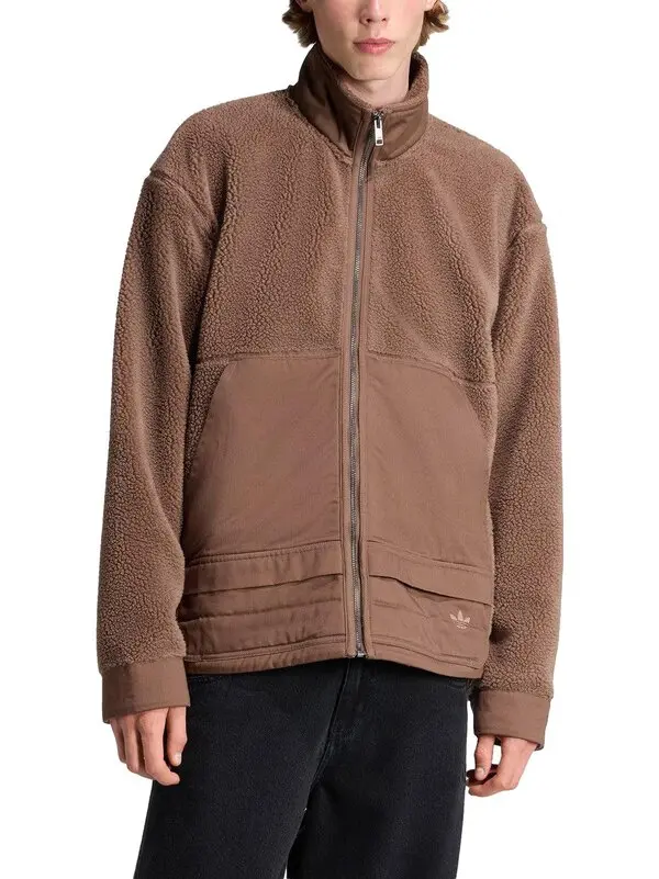 ADIDAS ORIGINALS Earth Strata Fleece Zip Jacket - Brown