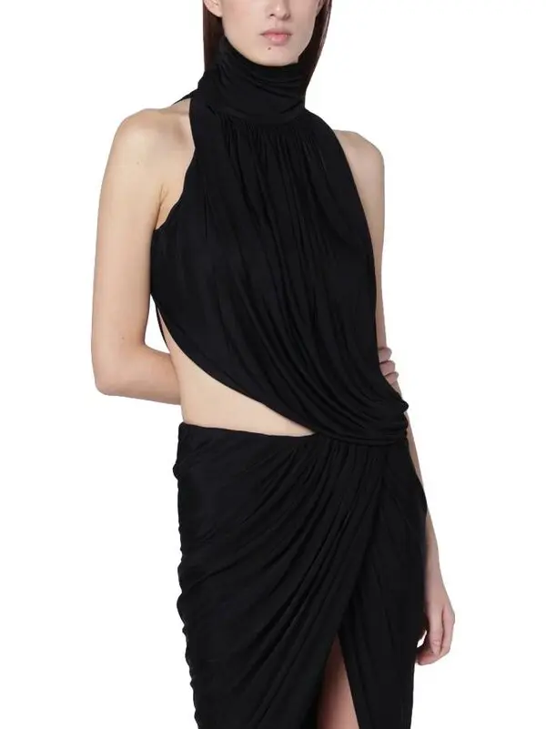 FRANCESCO MURANO Draped Stretch Jersey Top - Black