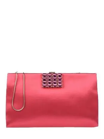ROGER VIVIER Handheld Clutch With Metallic Strap - Pink