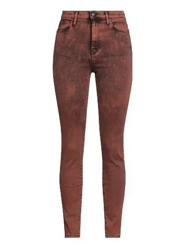 8PM Skinny High-waisted Jeans With Embroidered Logo - Brown