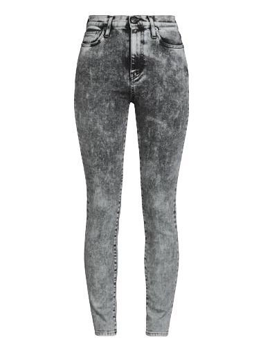 8PM Skinny High-waisted Jeans With Embroidered Logo - Grey
