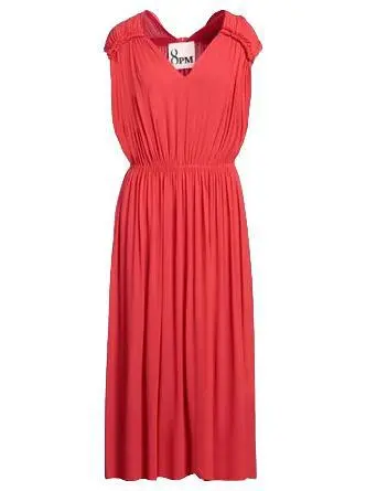 8PM Viscose Georgette Midi Dress - Red