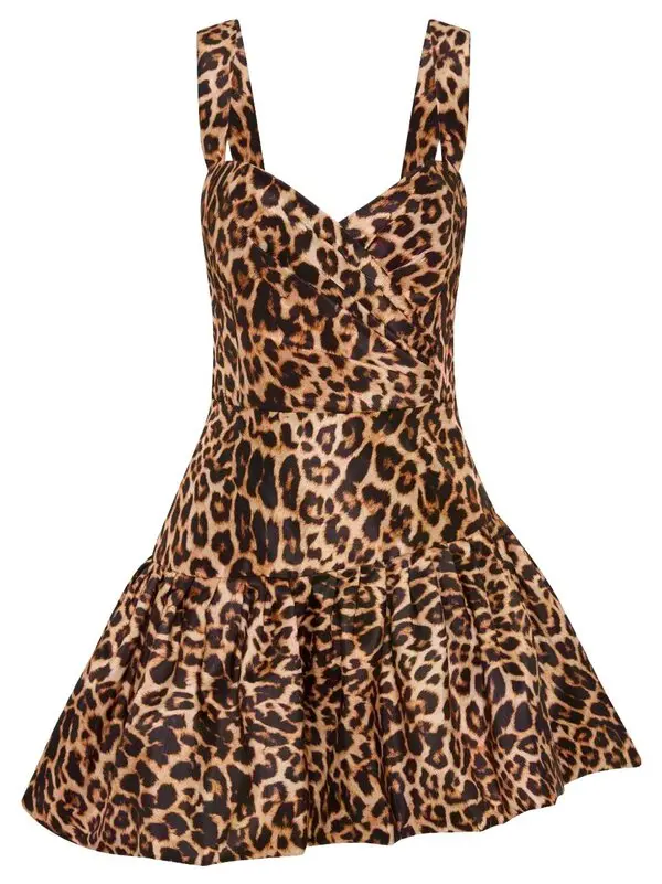 Rebecca Vallance Clarice Leopard-print Mini Dress - Brown