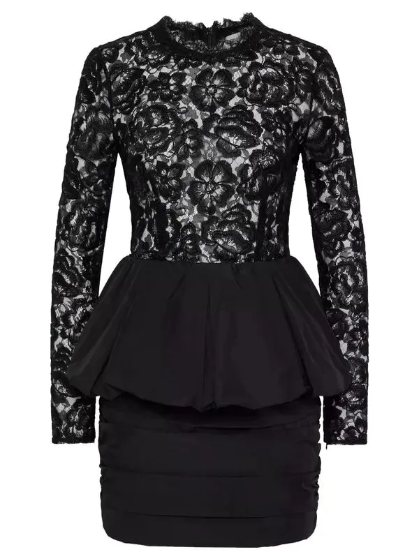 Rebecca Vallance Lace Peplum Mini Dress - Black