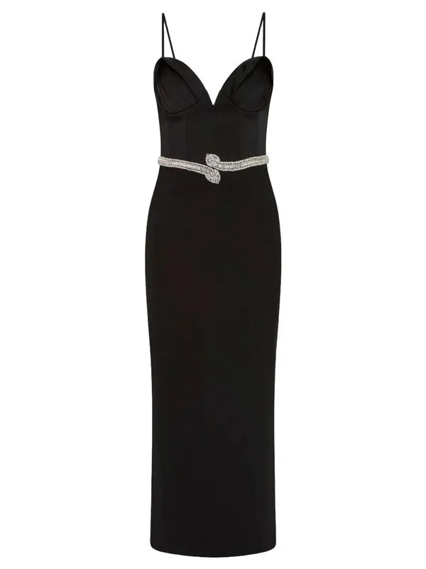 Rebecca Vallance Lilith Snake-belt Midi Dress - Black